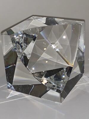 Rare Steuben Abstract Geometric Crystal Paperweight | eBay