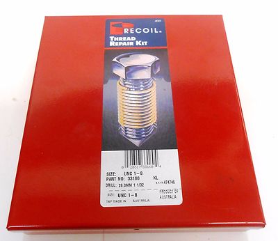 RECOIL, THREAD REPAIR KIT, 33160, DRILL 26.0MM 1-1/32, SIZE UNC 1-8 ...