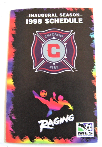 1998 Chicago Fire Schedule Inaugural Season Pocket Size Indoor Soccer ...