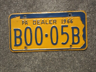 1966 Pennsylvania Dealer License Plate PA Penna Ford Chevrolet Chevy ...