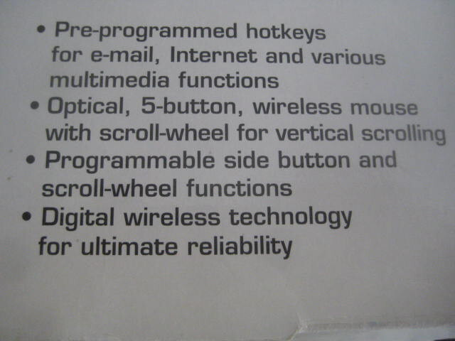 Medion Multimedia Wireless Computer Keyboard & 5 Button Scroll Optical ...