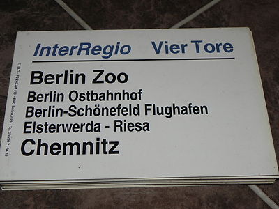 ZLS DBAG InterRegio "Vier Tore" Berlin Zoo-Chemnitz | eBay
