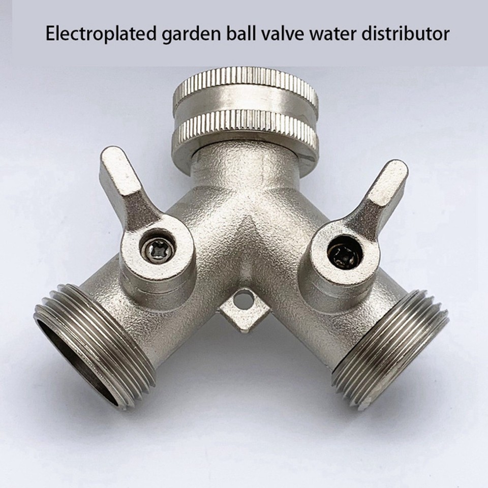 1Set Y Splitter Grip Shut Off Valves Silver For Water Tap, Outlet ...