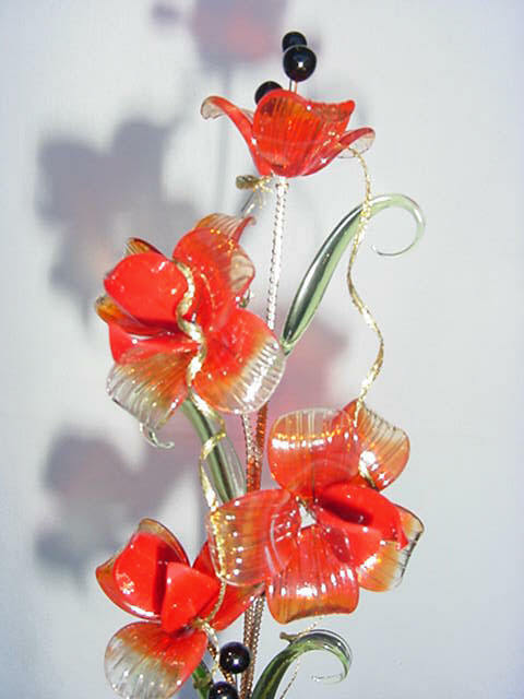 glass flowers TRANSLUCENT RED ON RED | eBay