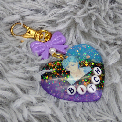 BL Keyring Yarichin Club Resin Handmade Keychain Anime Tamura Blue ...