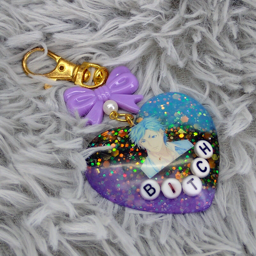 BL Keyring Yarichin Club Resin Handmade Keychain Anime Tamura Blue ...