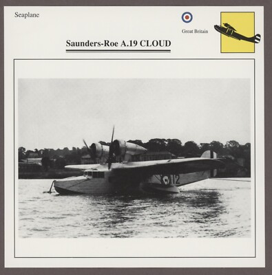 Saunders Roe A.19 Cloud Edito Service Warplane Air Military Card Great ...