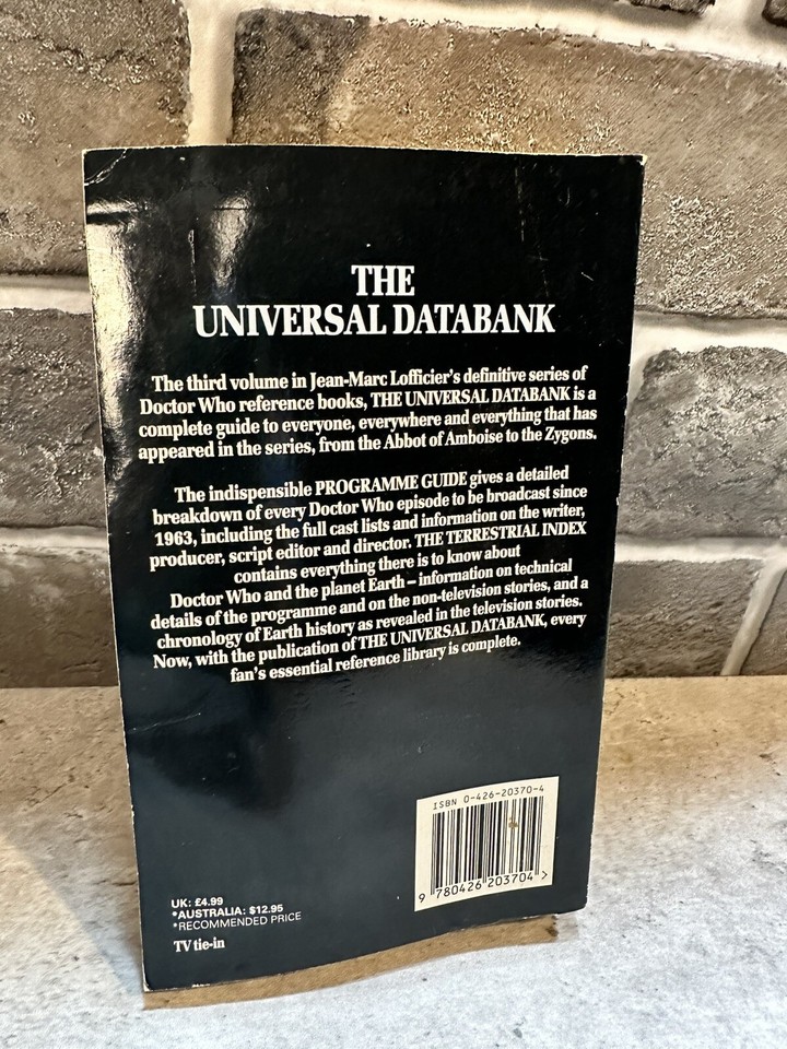 Doctor Who Ser.: The Universal Databank by Jean-Marc Lofficier (1992 ...