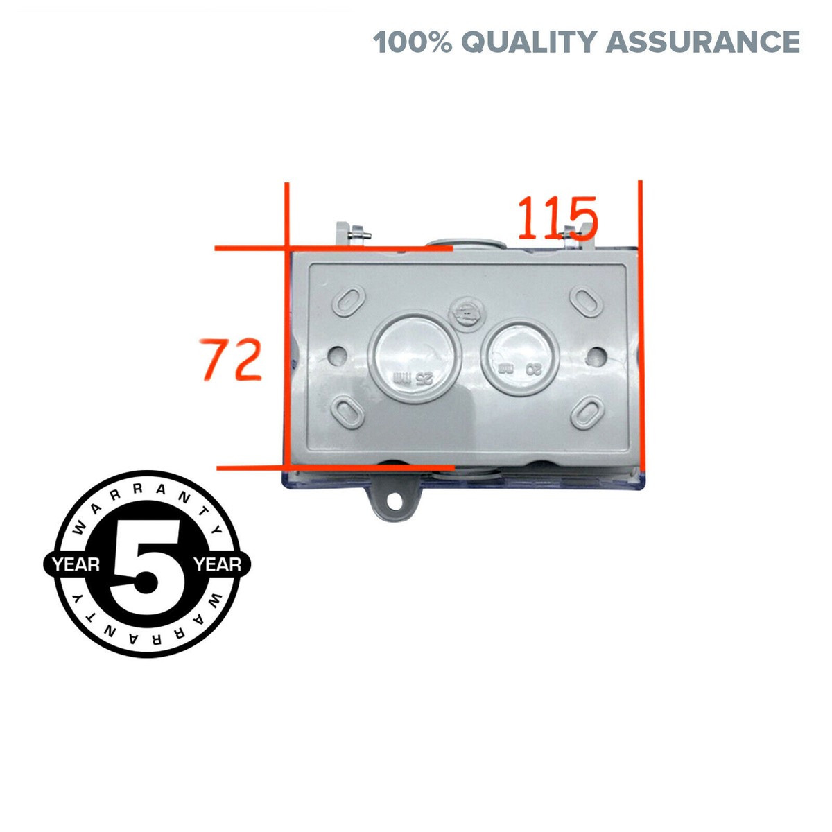Water Outlet Box Weatherproof Double Pole Power Point With Clear Lid ...