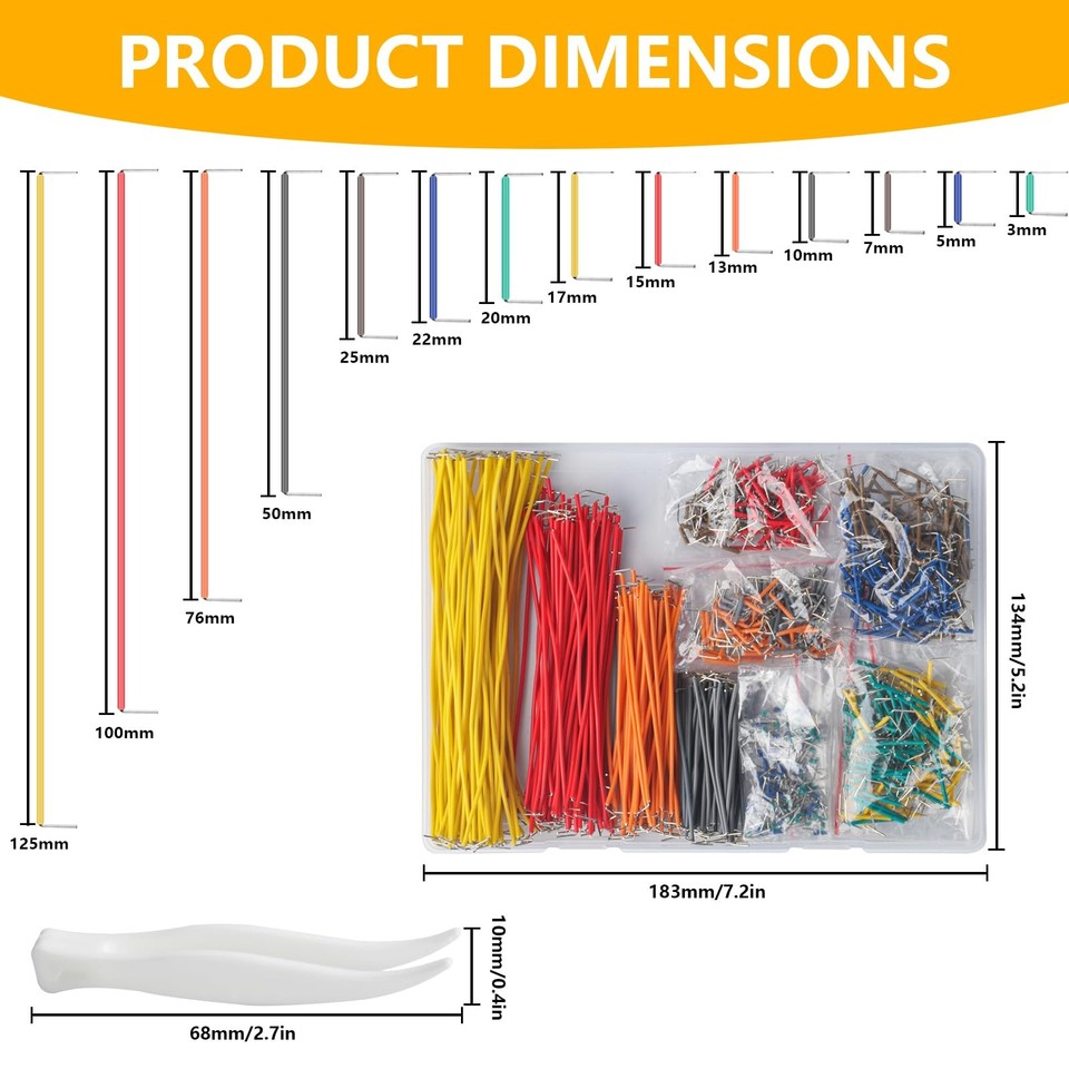 840 Pcs Breadboard Jumper Wires Kit, PCB Breadboard Jumper Wire Cables ...