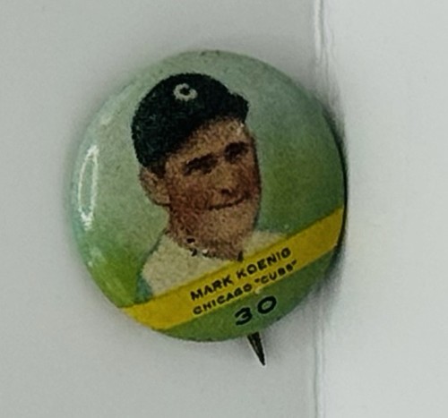 1932 Orbit Gum Baseball PR2 Button Pin #30 Mark Koenig Chicago Cubs ...