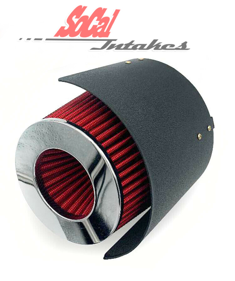 RED 2.75" 70mm Air Intake Cone Filter + Heat Shield for Eclipse Galant ...