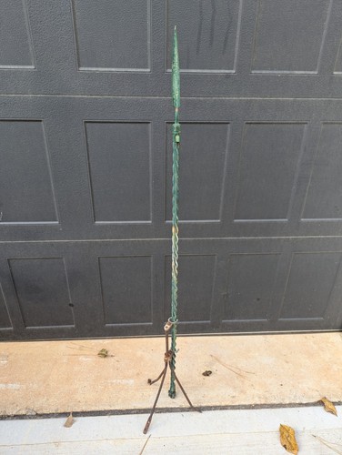 Antique Lightning Rod 50" North Carolina - Green Copper Finial, Stand ...