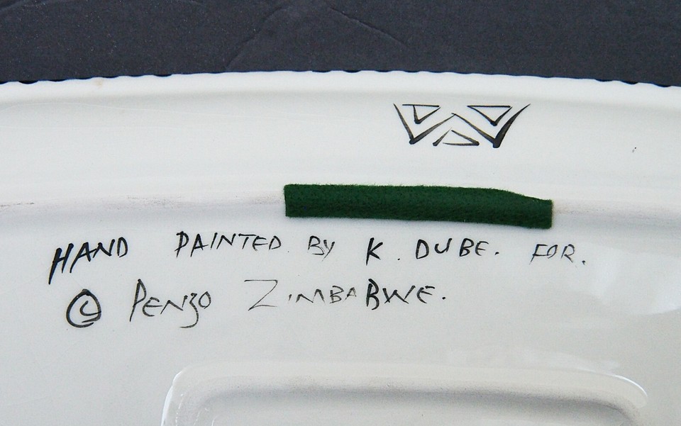 Penzo Zimbabwe Africa Ceramic Hand Painted By Dube Platter 17'' | eBay