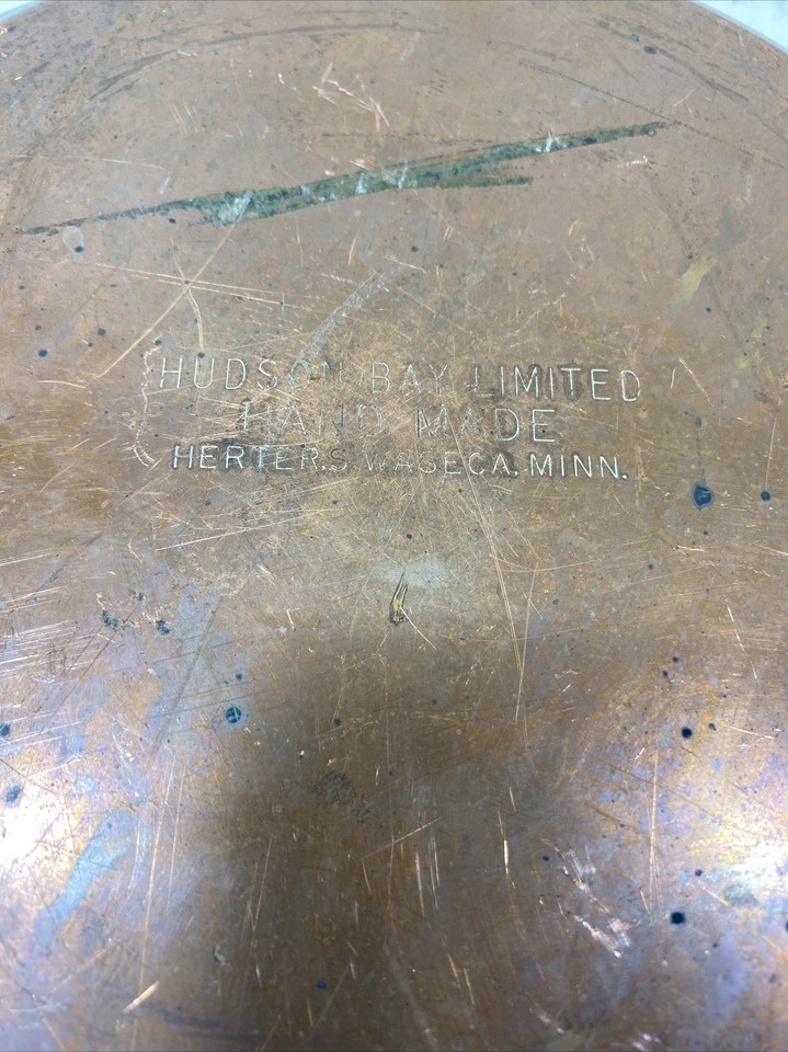 Vintage HUDSON BAY LIMITED Copper Gold Mining Pan 14" Herters Waseca ...
