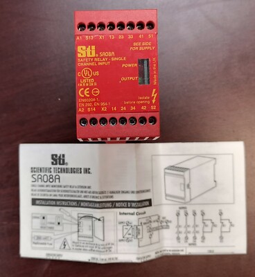 STI Safety Relay Controller SR08A, 44510-0530 24V 1 Input 3 Outputs 2NC ...