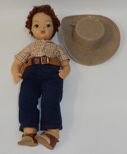 Vintage Terri Jerri Lee 16" Doll Auburn Caracul Hair in Cowboy Western ...