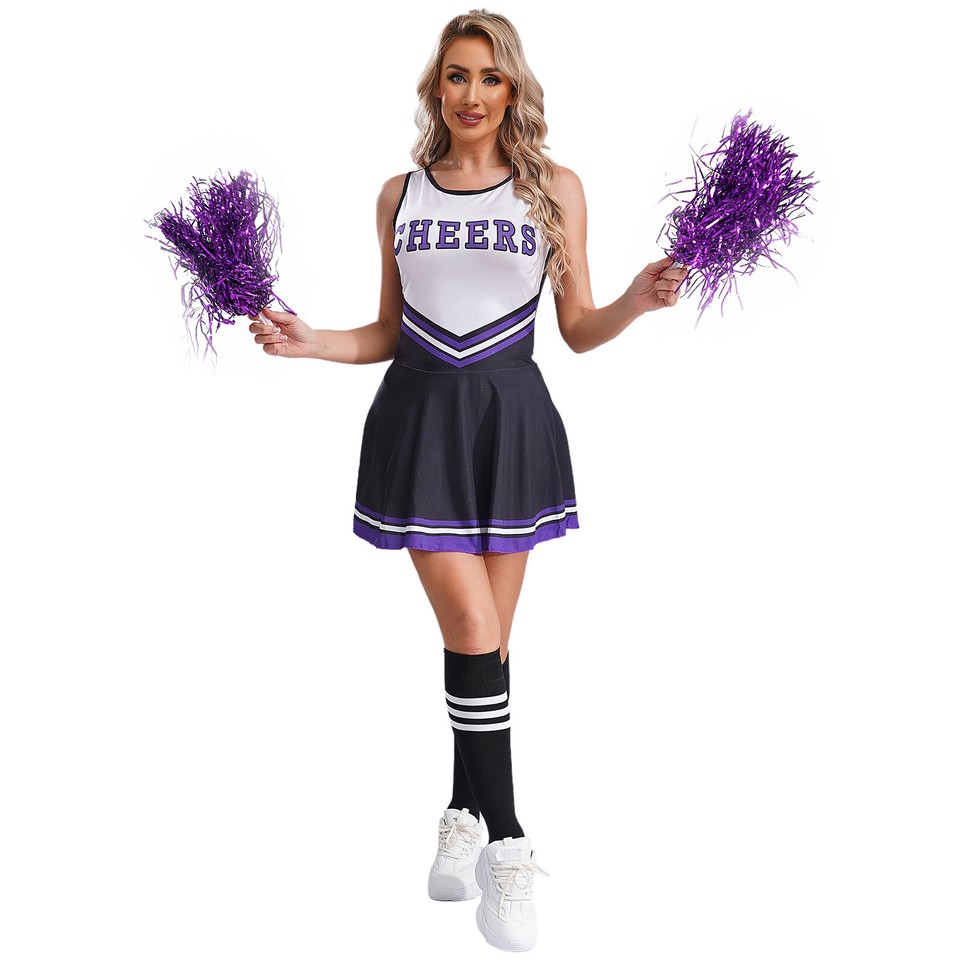 Women's School Musical Party Halloween Cheerleader Costume Fancy Dress ...