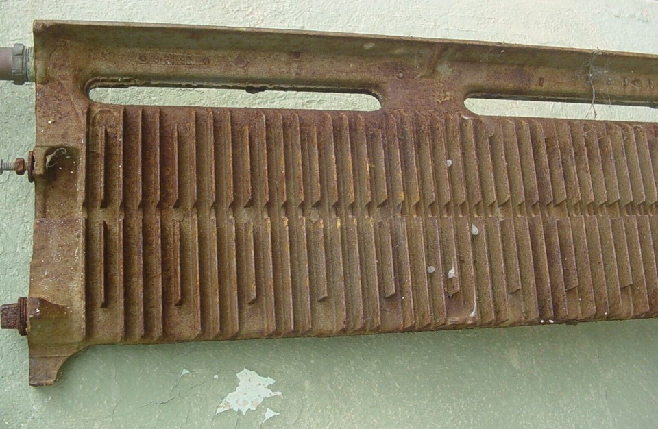Salvaged cast iron baseboard hot water radiator 50" long 10" Wide 2 1/2 ...