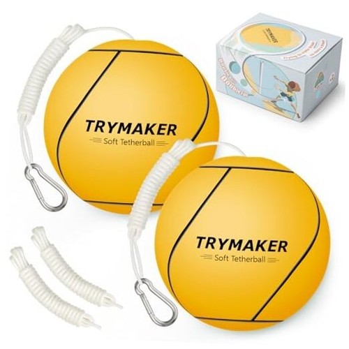 Tetherball, 2 Set in 1 Tether Balls and Rope Set,Replacement Tetherball ...