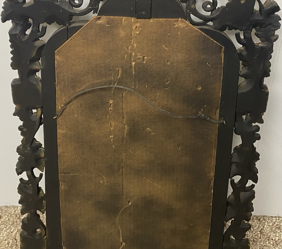 Antique victorian gothic black and gold ornate wall mirror Bacchus | eBay