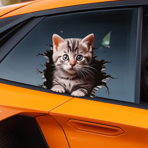 3D Cat Pattern Auto Sticker Cute Car Body Styling Scratch Resistant ...