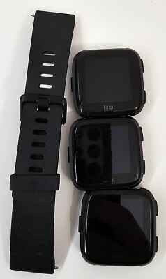 Fitbit Versa FB504 Smartwatch - Black QTY 3 | eBay