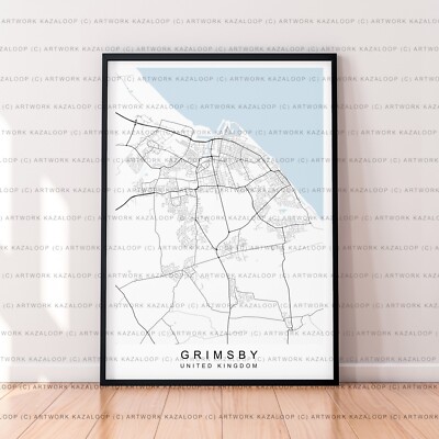 Grimsby Map Poster Print Grimsby Unframed Map Poster Print United Kingdom | eBay UK