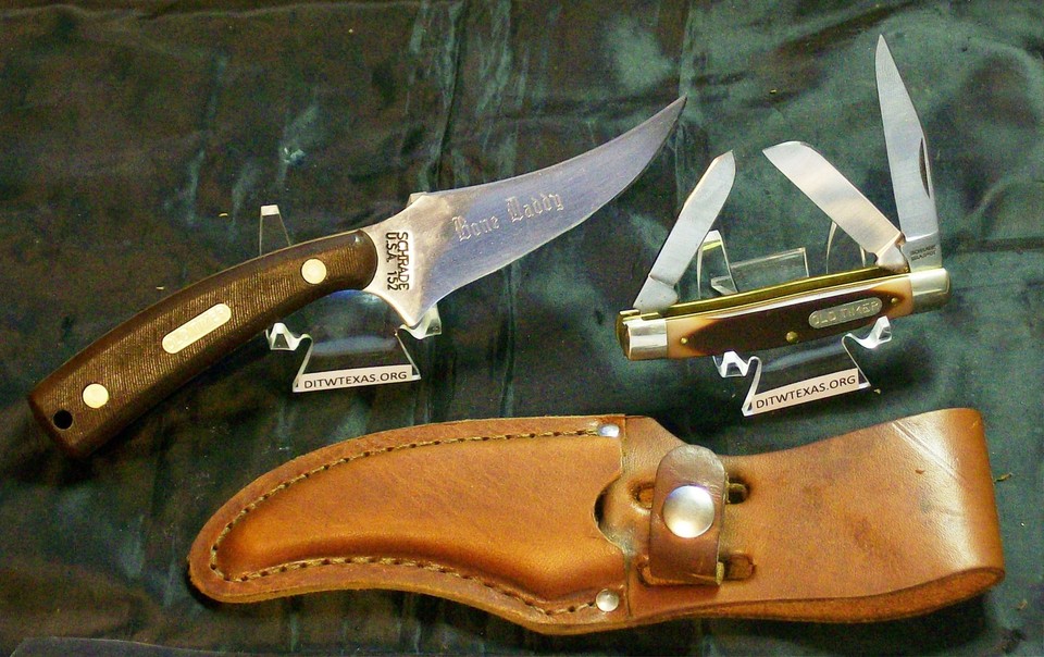 Schrade 152OT Knives Gift Set & 34OT "Bone Daddy Inscription" W ...