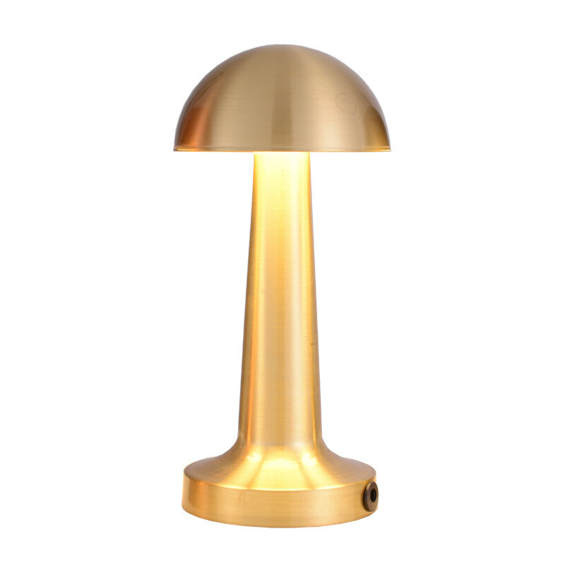 Rechargeable Cordless Metal Table Lamp Touch Control, Mushroom Dimmable ...