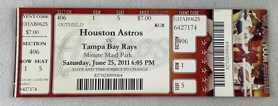 MLB 2011 06/25 Tampa Bay Rays at Houston Astros Ticket-Wade Davis WP | eBay
