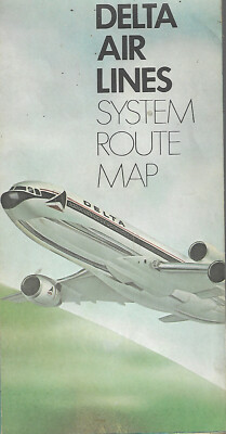 Delta Airlines System Route Map 1980 - Foldout | eBay UK