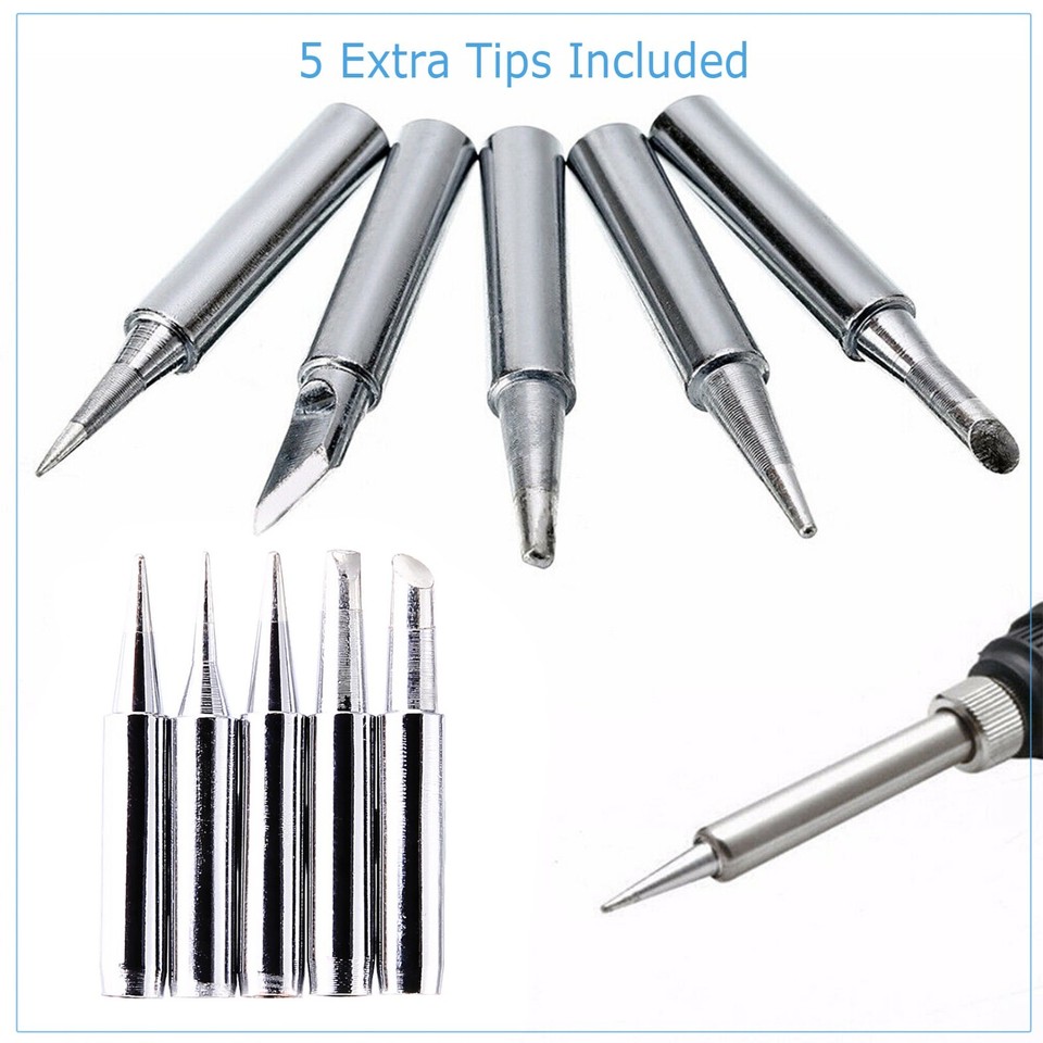 60W Soldering Iron Electric Welding Tools With Solder Wire 1.0mm 5 Tips ...