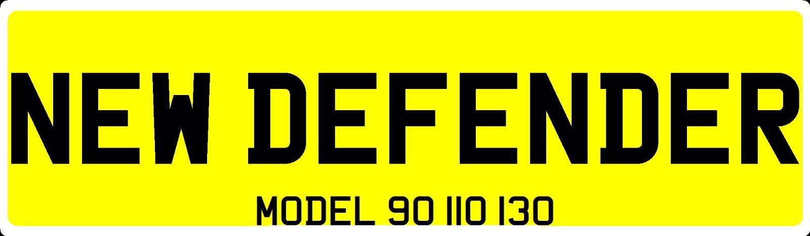 NEW DEFENDER LAND ROVER NUMBER PLATE REAR/PAIR 21X6 90 110 TRACKED ...