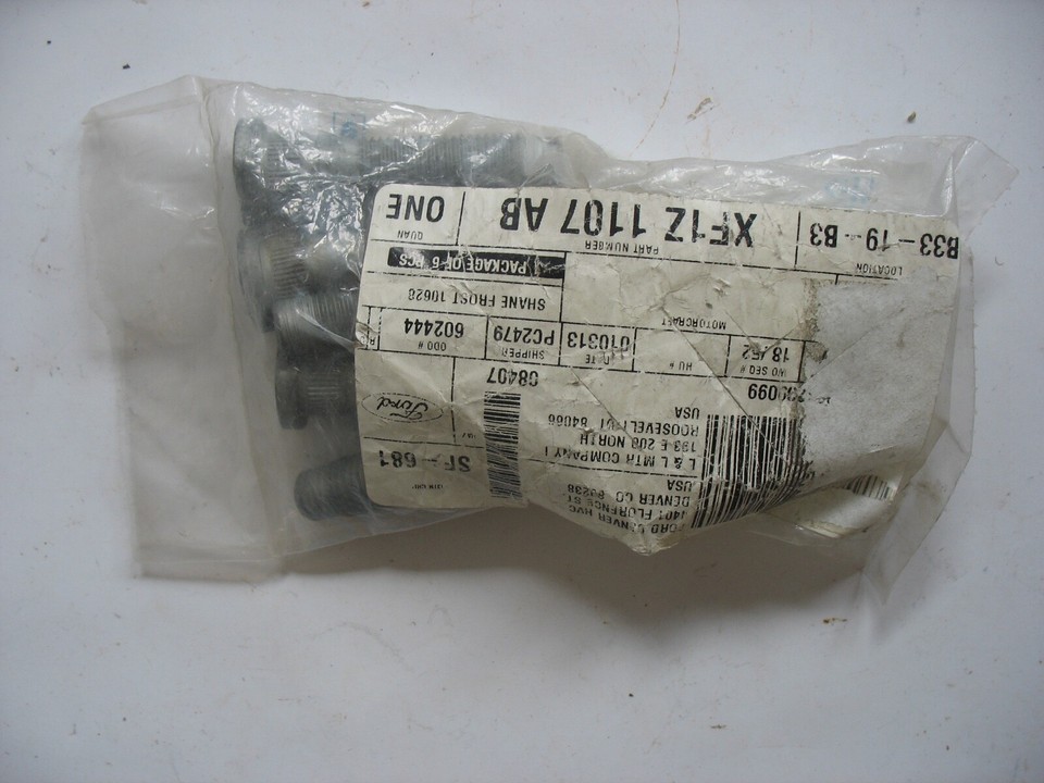New NOS Ford XF1Z-1107-AB Brake Bolt Front Wheel Lug Nut Stud Pack of 5 ...