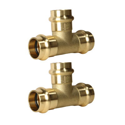 2 Pack XFITTING 3/4" Press Tee, NSF Certified, Lead Free Brass ...