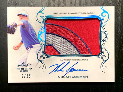 2018 Leaf Trinity Nolan Gorman Patch AUTO /25 Stl Cardinals | eBay