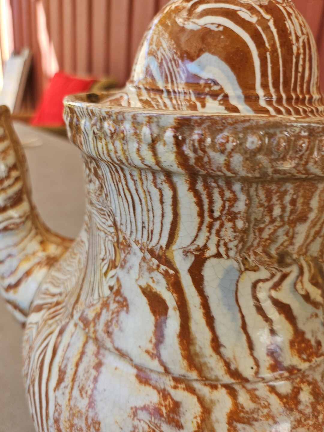 Staffordshire Mochaware Agate Ware XL Coffee TEA Pot 11"x12" RARE | eBay