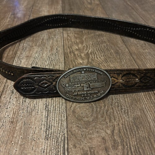 Vintage RM Hecho En Mexico Hand Tooled Leather Woven Belt Mens 40 Big ...