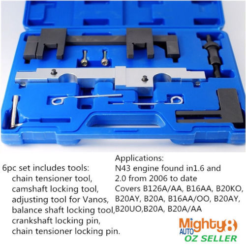 6pc Engine Timing Tool Camshaft Crankshaft Locking BMW N43 Chain Drive ...