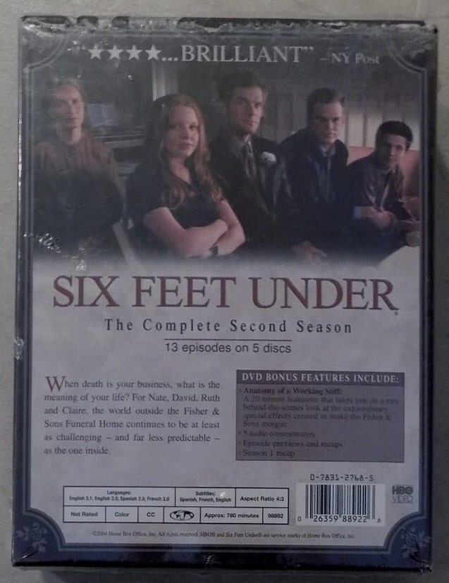 Six Feet Under - The Complete Second Season (DVD, 2004, 5-Disc Set) for ...