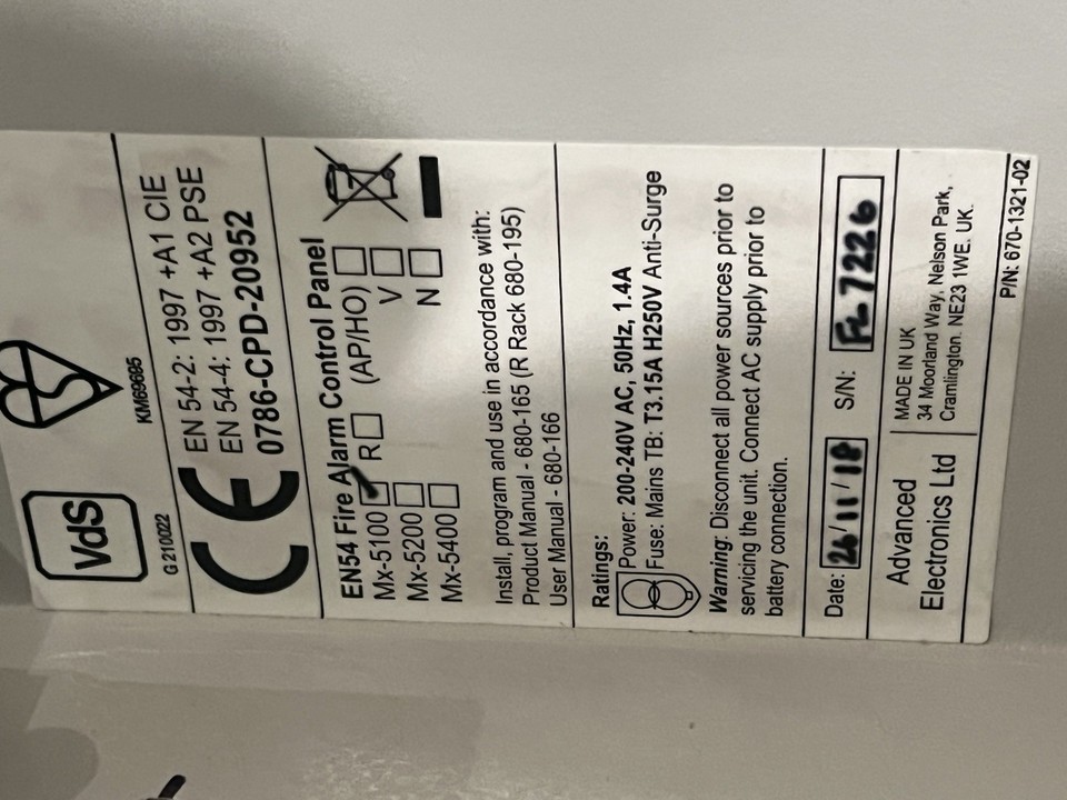 Advanced MxPro 5100 1-2 Loop Addressable Fire Panel | eBay UK