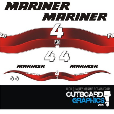 Mariner 4hp 4 stroke outboard decals/sticker kit | eBay