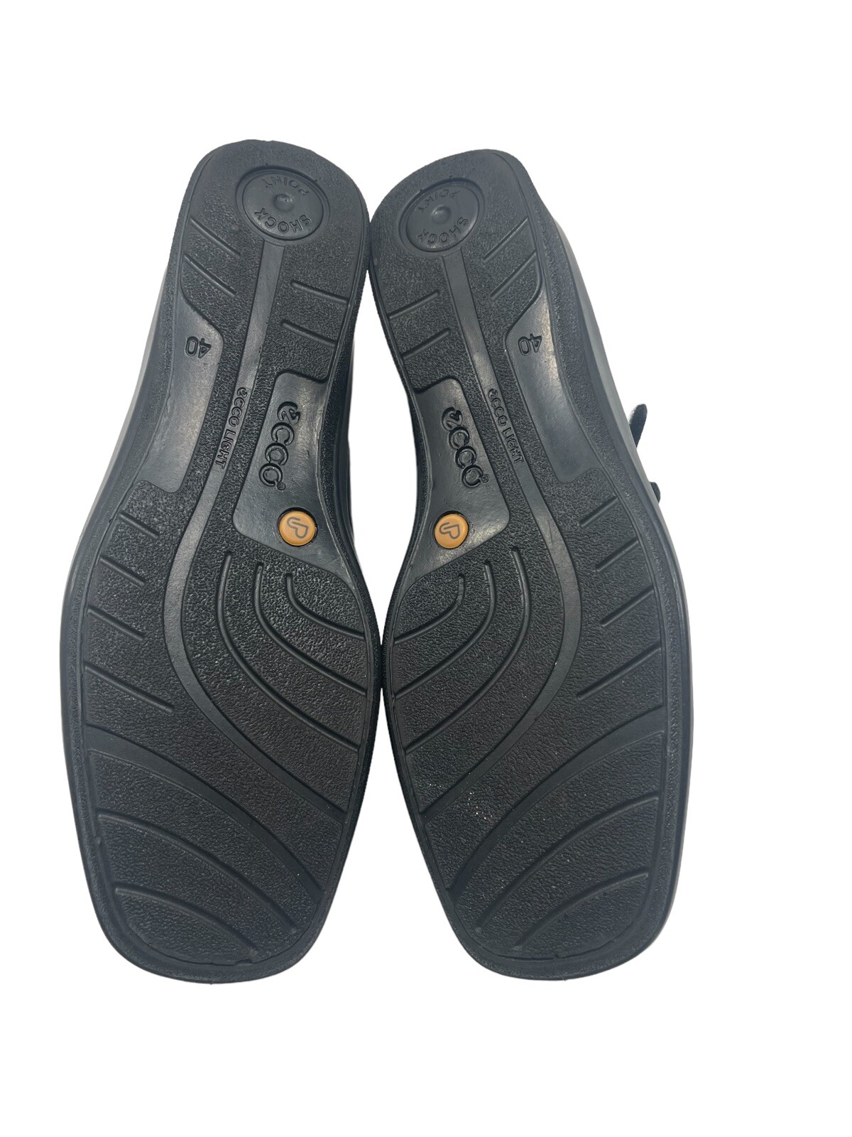 ECCO Light Black Leather Shock Point 3 Strap Close Loafers Comfort ...