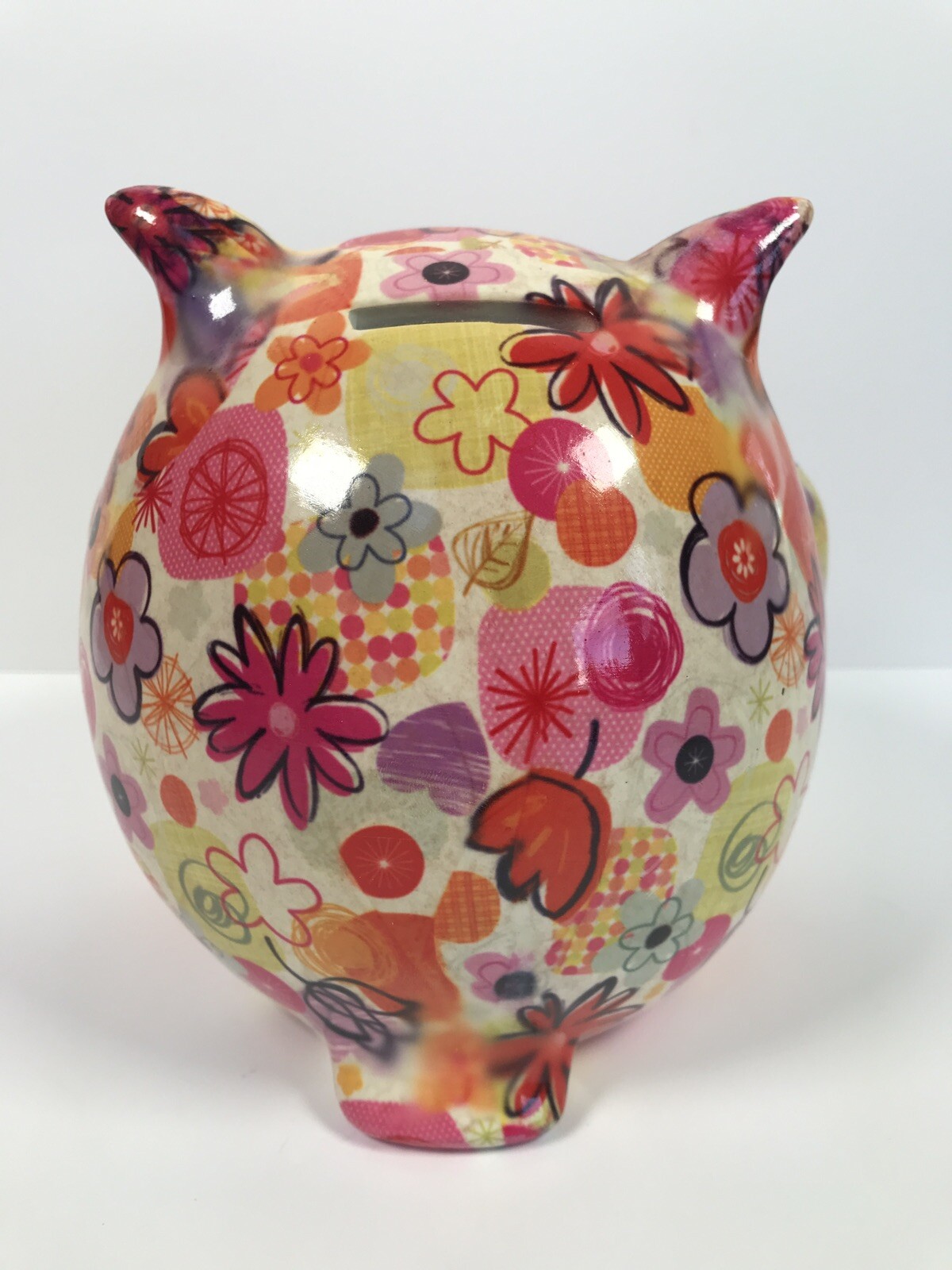 Pomme-Pidou Olive The Owl Ceramic Money Box 14cm Pink Flowers Original ...