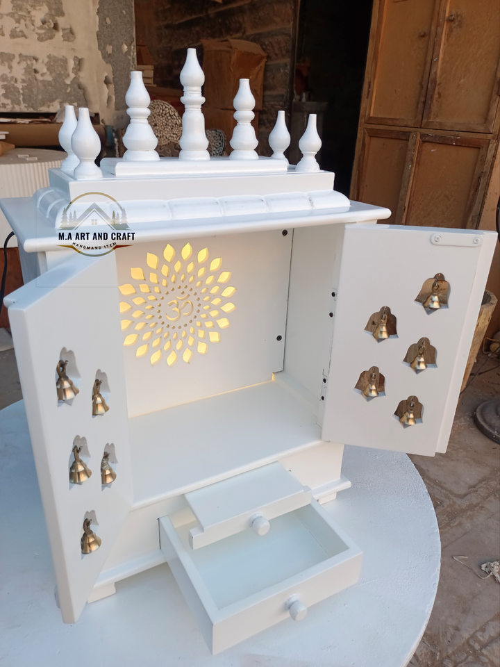 Wooden Temple Mandir Beautiful Hanging Bells Handcrafted Mandir Pooja ...