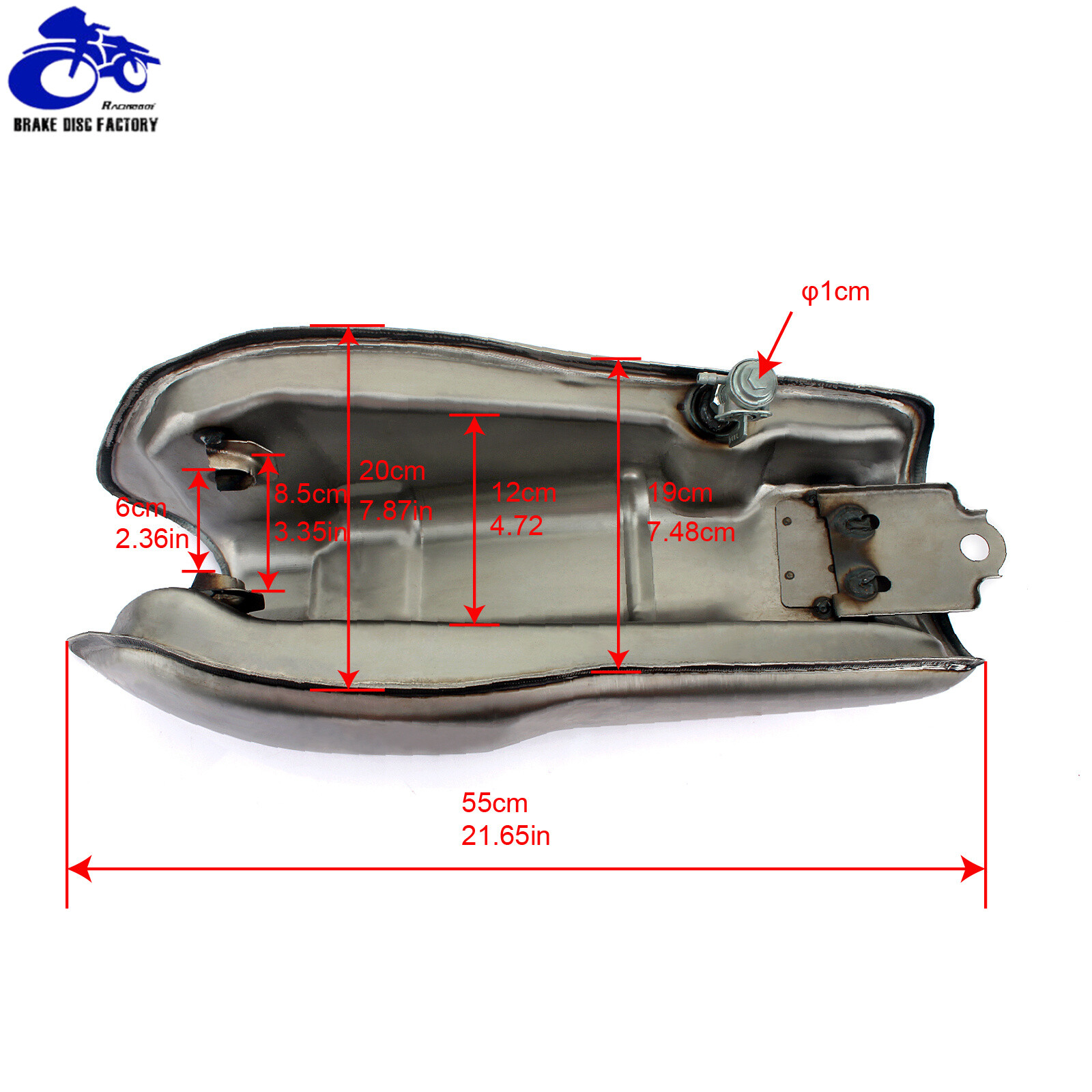 9L / 2.4 Gal Vintage Cafe Racer Universal Gas Fuel Tank RD50 RD350 ...