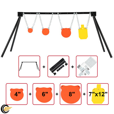 Steel Shooting Range Target Stand System Complete Kit 4"6"8" Gongs+7 ...