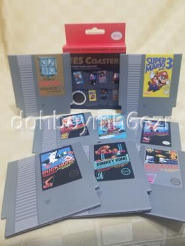 NES Game Coasters Nintendo Super Mario Zelda Donkey Kong Metroid set of ...