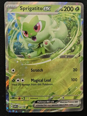 Sprigatito ex SVP087 Black Star Promos Extended Art Holo Pokémon TCG ...